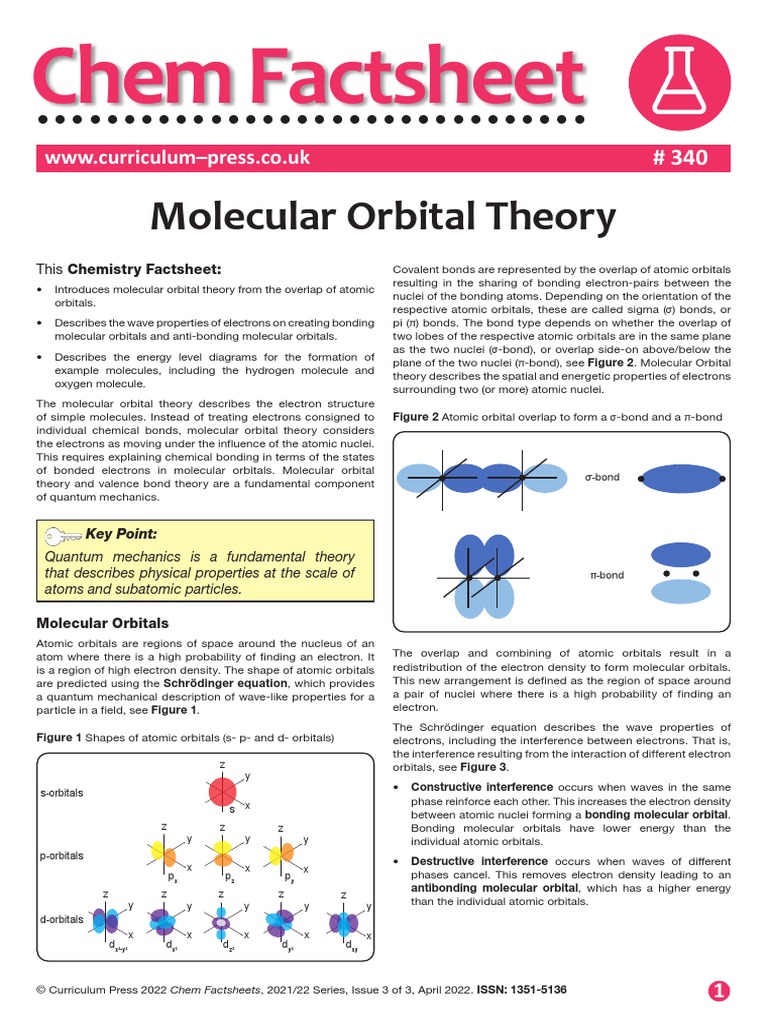Molecular Orbital Theory | PDF | Molecular Orbital | Atomic Orbital