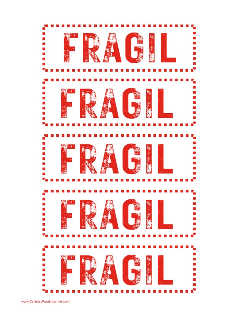 Etiquetas frágil para imprimir - CartelesParaImprimir.com | PDF