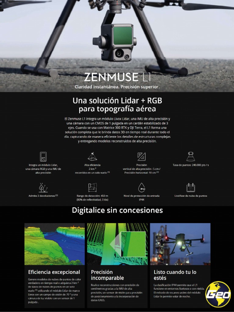 Catalogo Lidar DJI Zenmuse L1 Geo | PDF