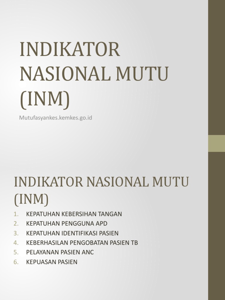 Indikator Nasional Mutu (Inm) Dan Ikp | PDF