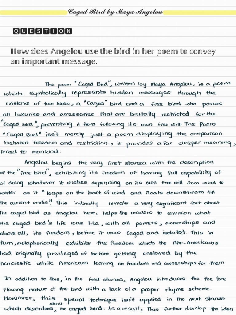 Caged Bird by Maya Angelou | PDF