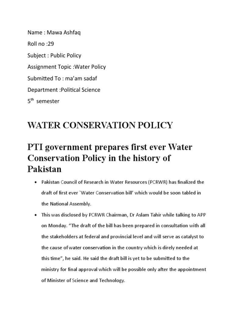 Water Conservation Policy | PDF | Water Conservation | Economies