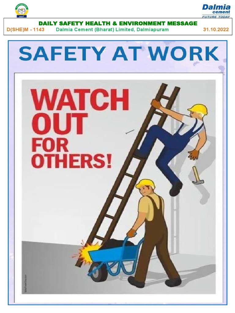D (SHE) M - 1143 - 31.10.2022 - Watch Out For Others Safety at Work | PDF