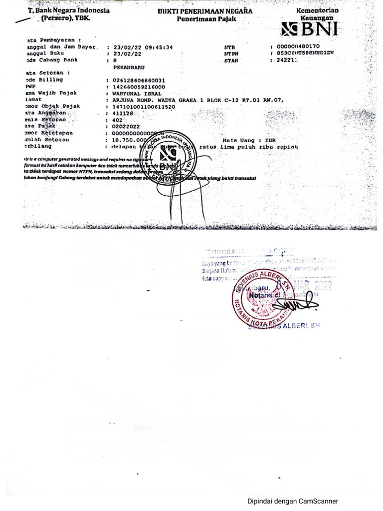 Bukti Bayar PPH | PDF