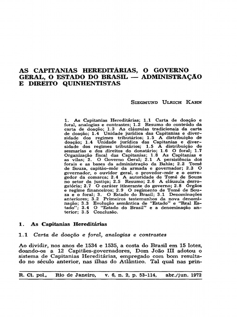As Capitanias Hereditarias O Governo Geral O Estado Do Brasil