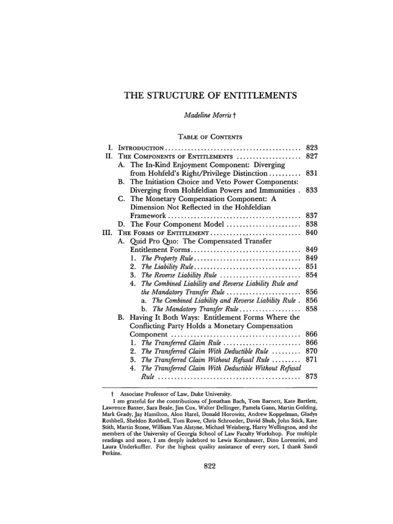 Morris - The Structure of Entitlements | PDF