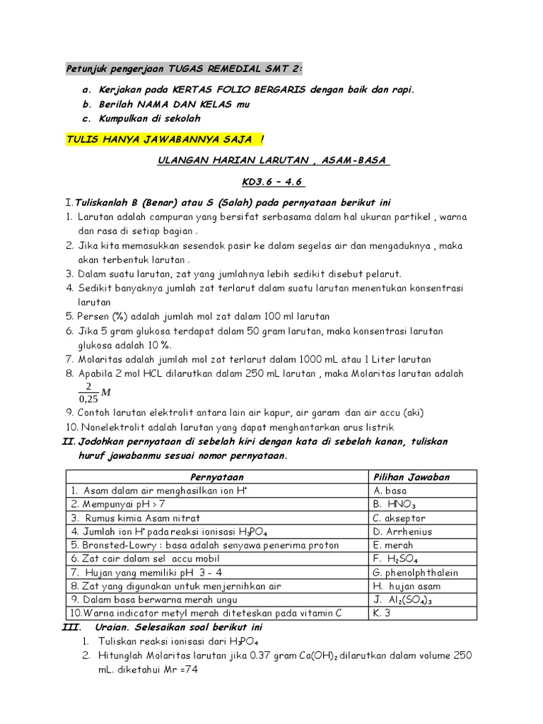TUGAS 6 LARUTAN Dan SIFAT ASAM BASA | PDF