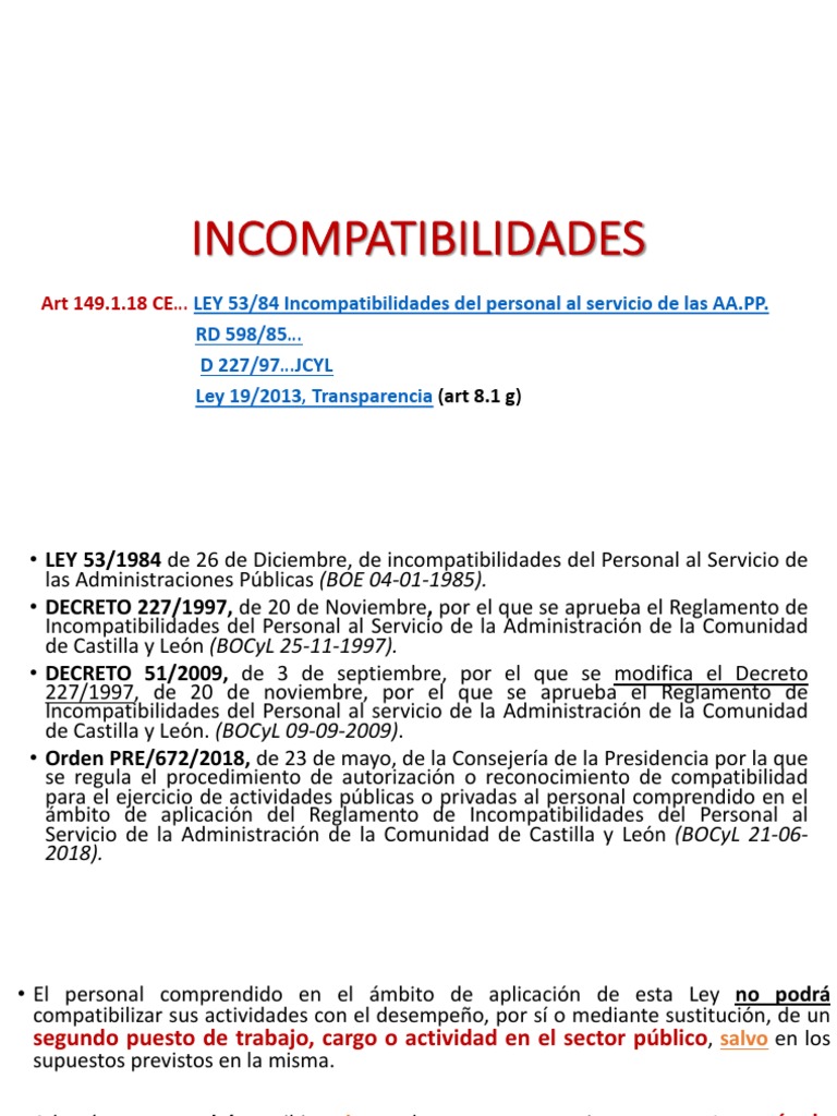 Incompatibilidades en AA.PP. España | PDF | Gobierno