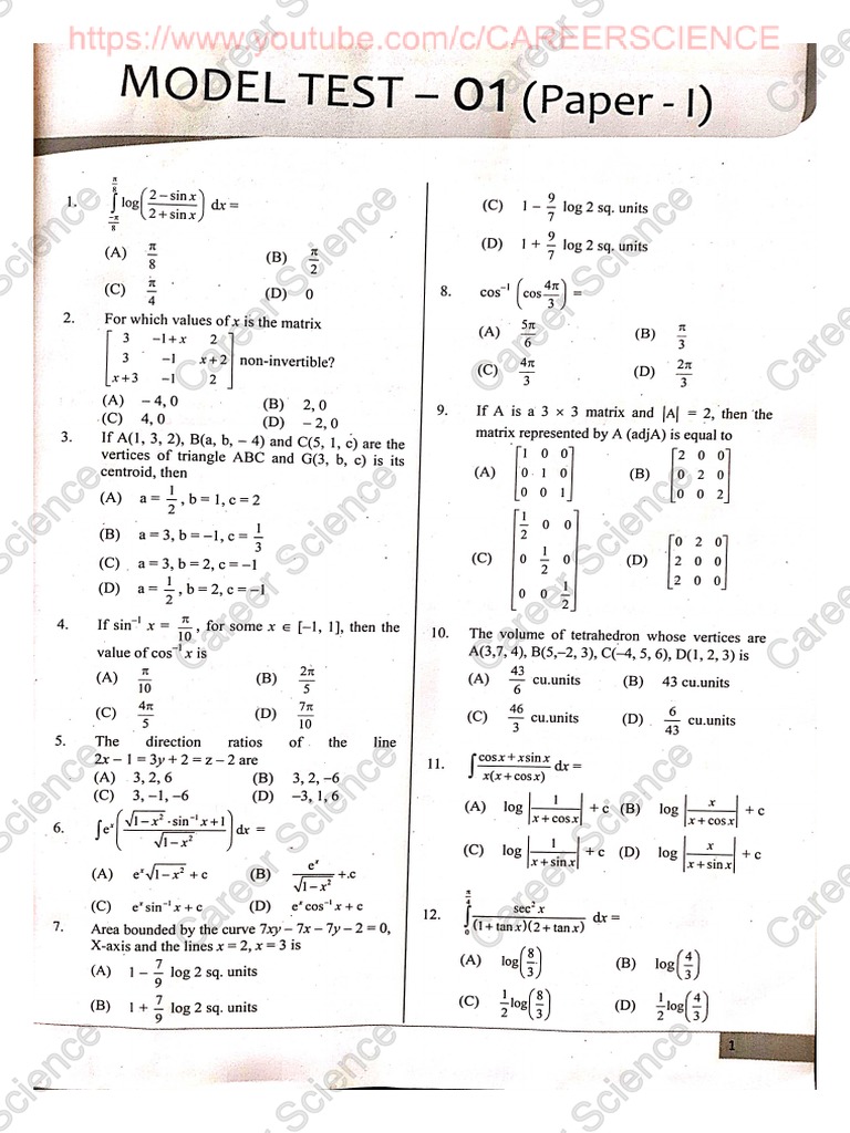 PCMB Mocktest 01 | PDF | Equations | Complex Number