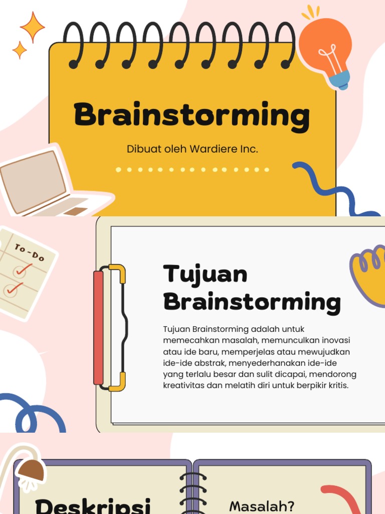 Inovasi Melalui Brainstorming Kuning Pink | PDF | Karier & Perkembangan | Pengembangan Diri