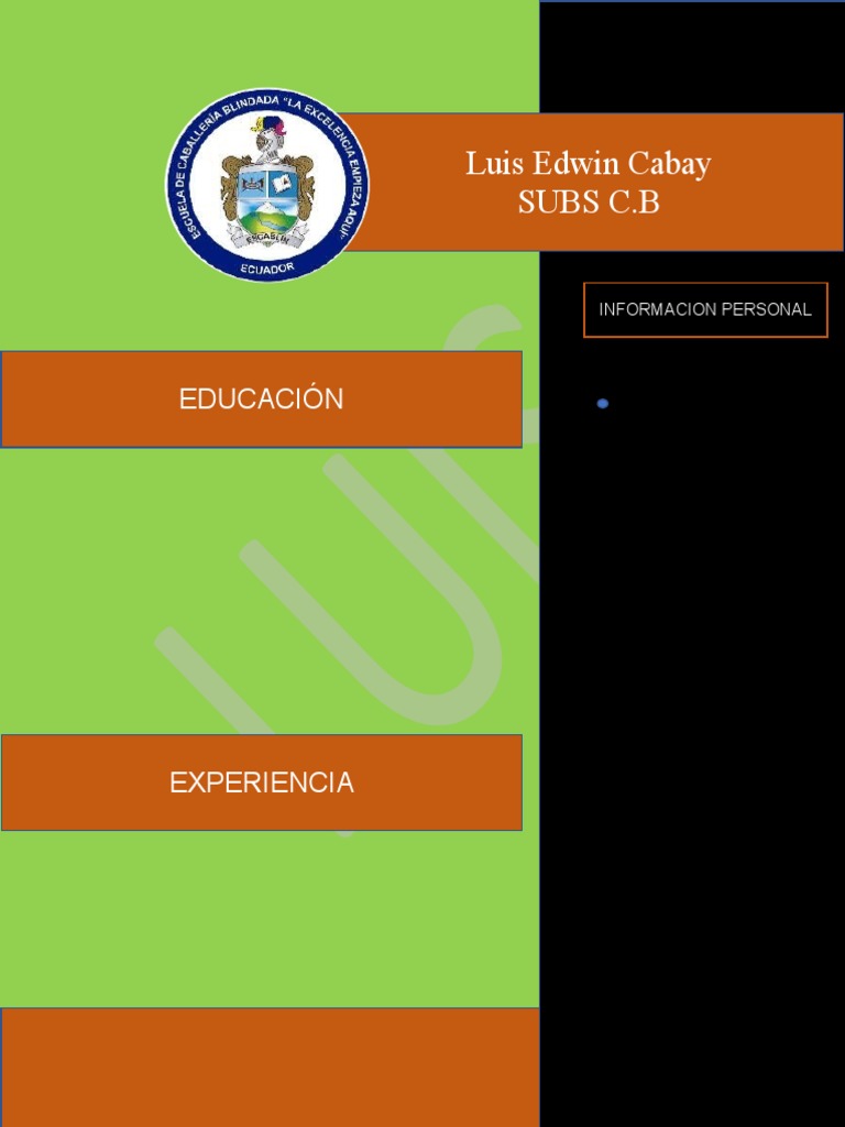 Luis Edwin Cabay Subs C.B: Educación | PDF