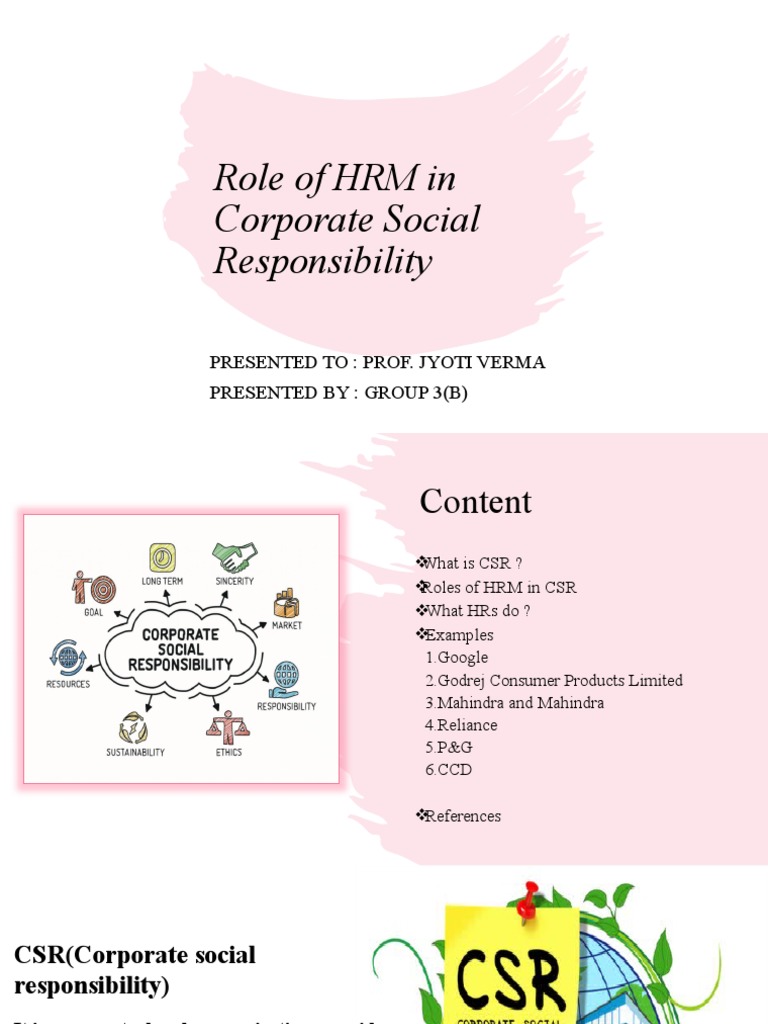 The Role of Human Resource Management in Advancing Corporate Social Responsibility | PDF ...