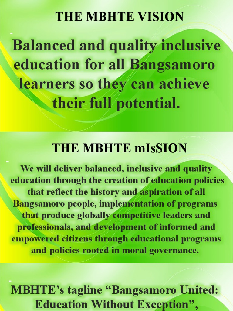 MBHTE Vision and Mission Overview | PDF
