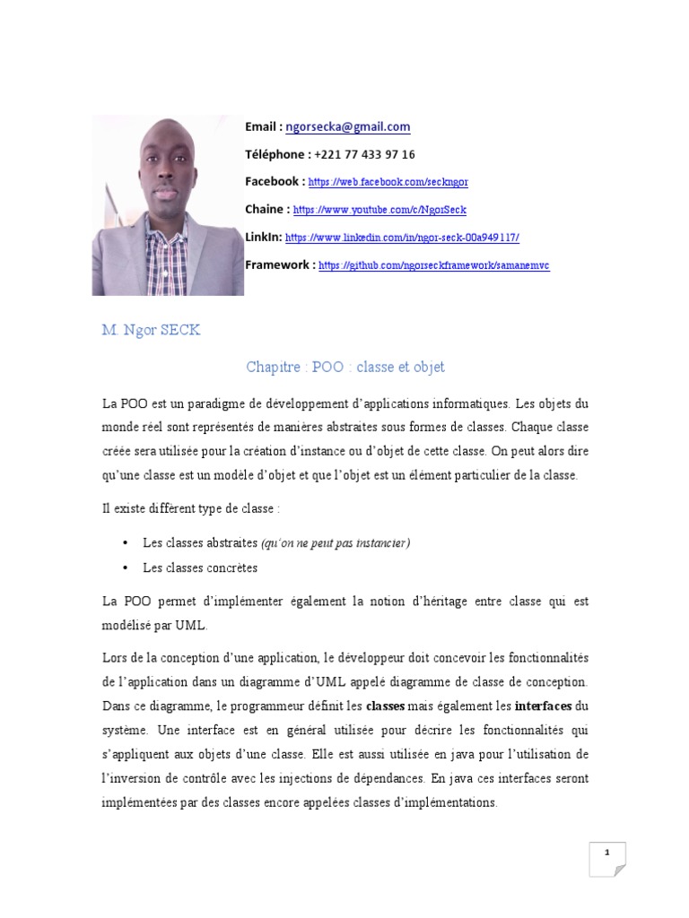 Cours PHP Poo | PDF | Classe (informatique) | Programmation orientée objet