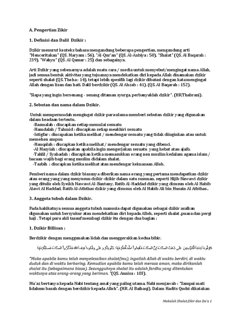Makalah Zikir Dan Doa | PDF