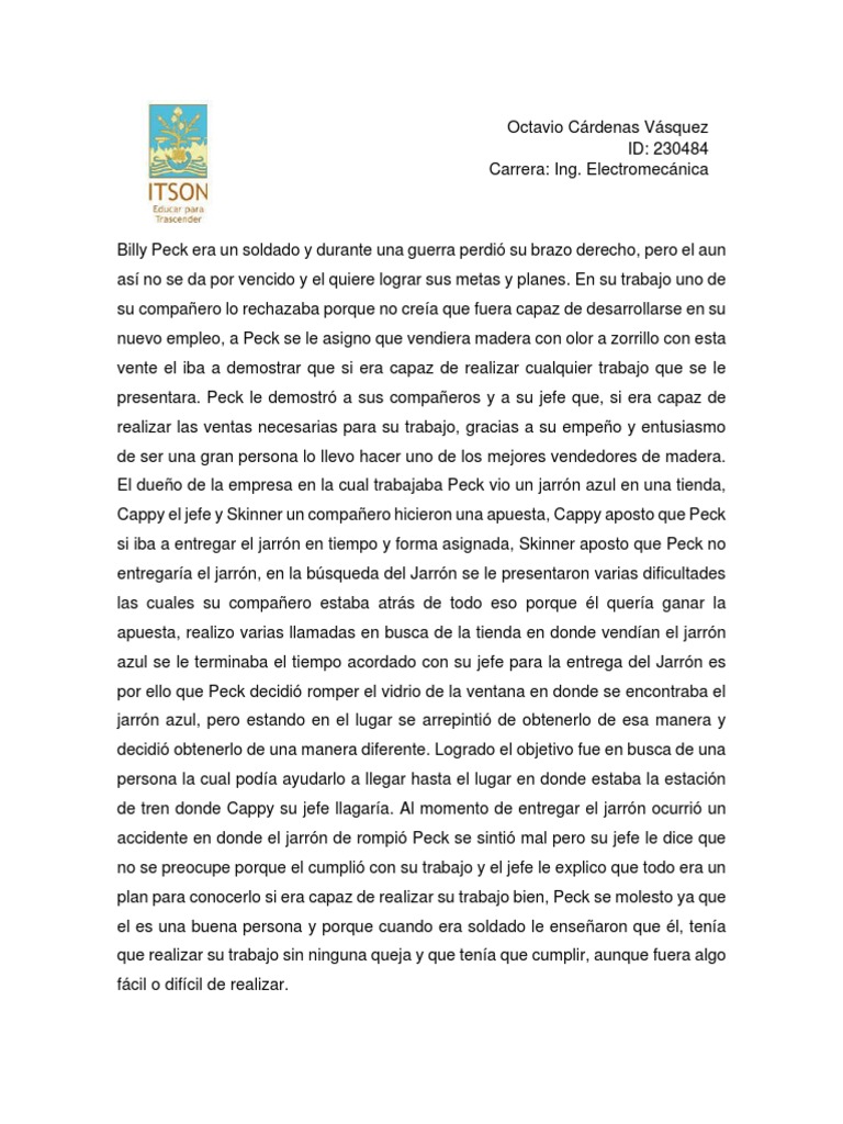 3.2 Resumen El Jarron Azul | PDF