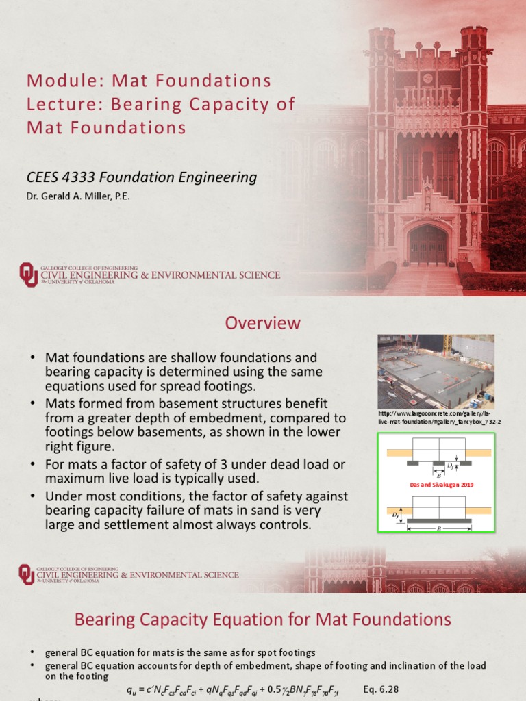 Bearing Capacity of Mat Foundations | PDF | Applied And Interdisciplinary Physics | Civil ...