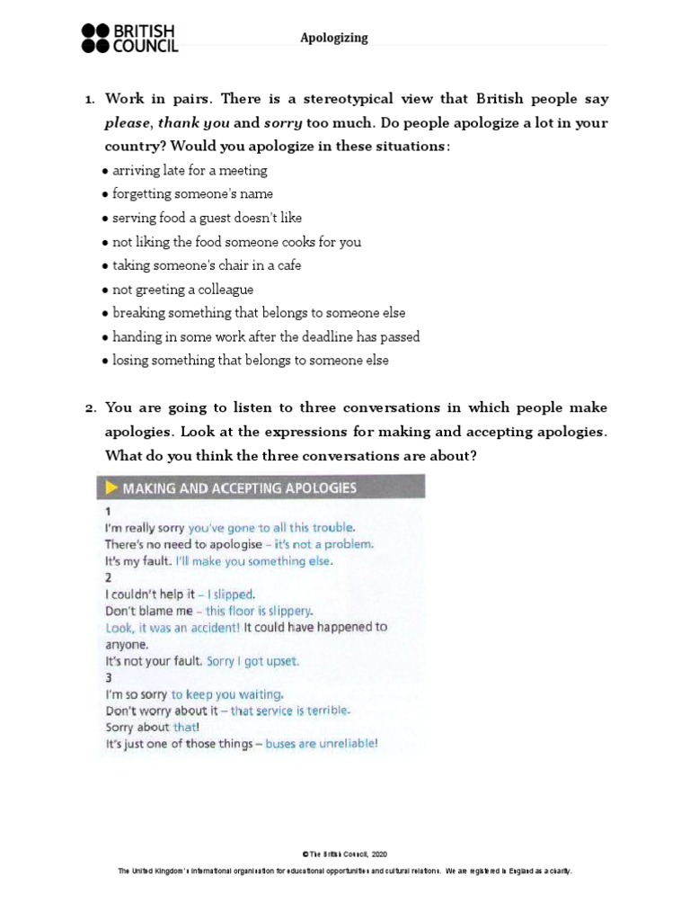 Apologizing | PDF