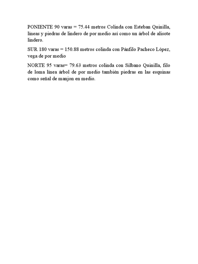 Medidas De Terreno En Metros Frente A Colasa PDF
