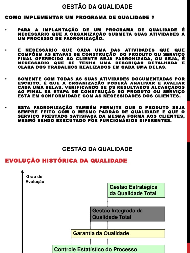 Gestão Da Qualidade: Como Implementar Um Programa de Qualidade ? | PDF | Qualidade (negócios ...