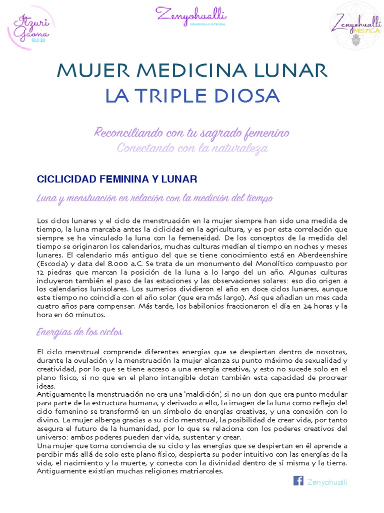 Mujer Medicina Lunar. Triple Diosa | PDF | Menstruación | Diosa