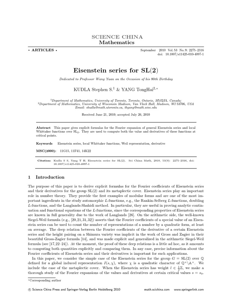 Eisenstein Final 2010 | PDF | Functions And Mappings | Mathematics