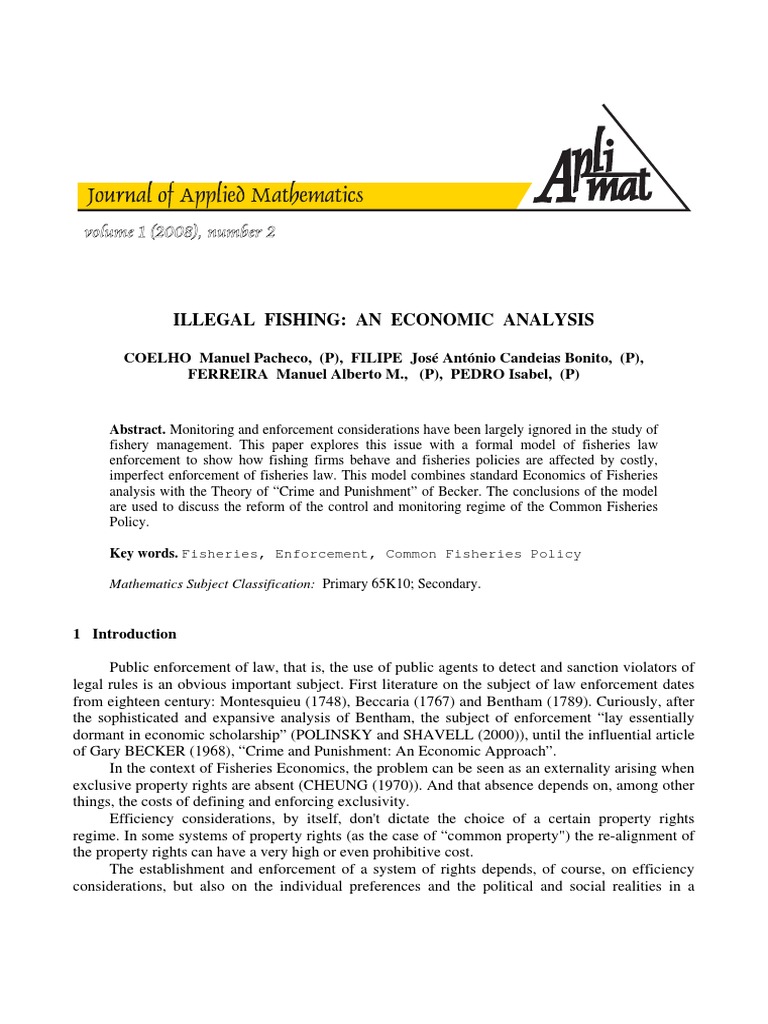 Illegal Fishing An Economic Analysis | PDF | Crimes | Crime & Violence