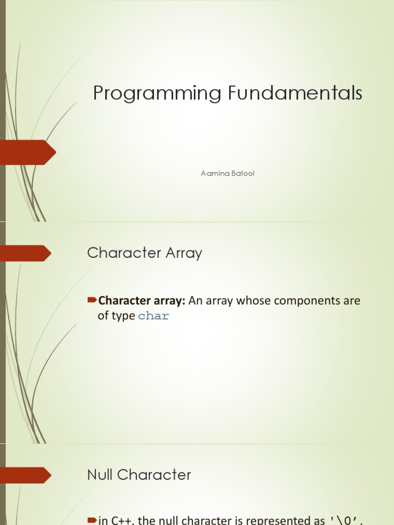 Character Arrays and C-String | PDF | String (Computer Science) | C++