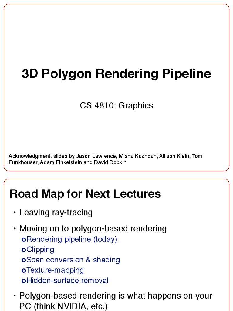 13 Pipeline | PDF | Rendering (Computer Graphics) | 3 D Computer Graphics