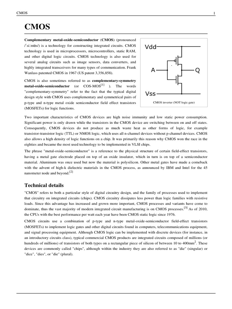 CMOS | PDF | Cmos | Mosfet