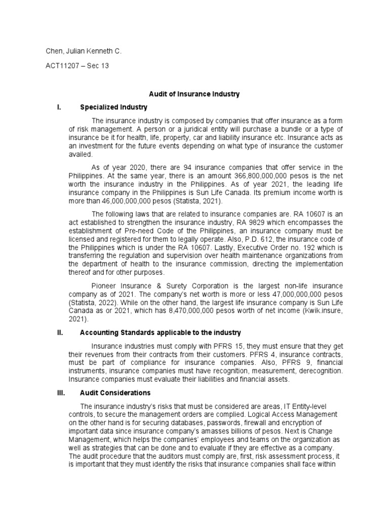 Auditing the Philippine Insurance Sector | PDF | Audit | Insurance