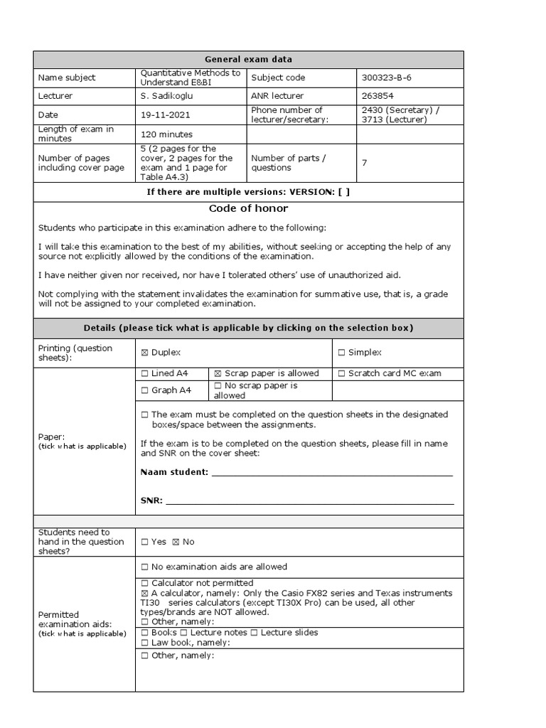 QM - Midterm 2021 | PDF | Probability Density Function | Statistical Theory