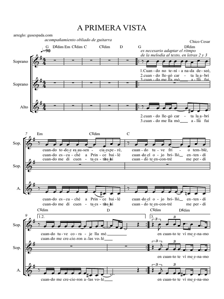 A Primera Vista SSA | PDF