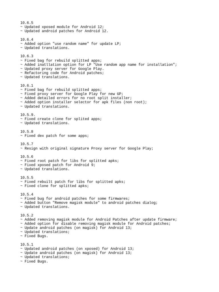 Changelog | PDF | Google Play | Android (Operating System)
