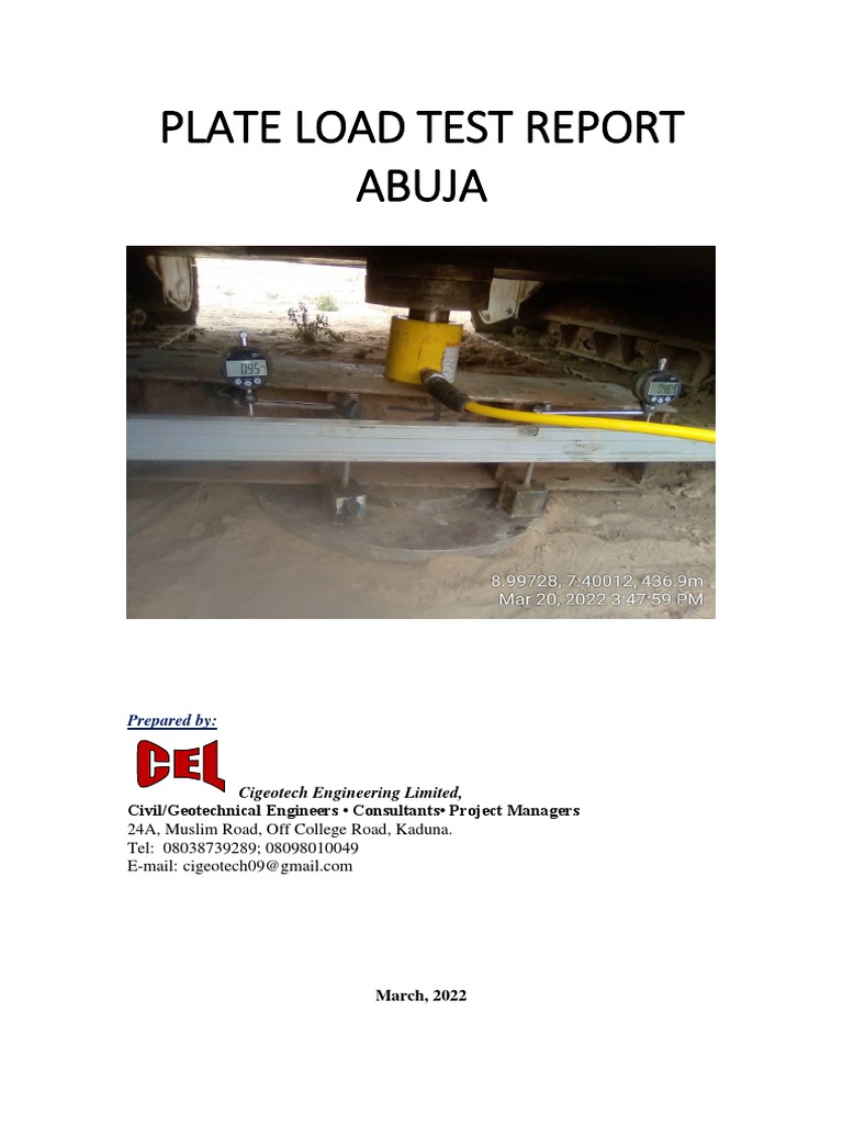 Abuja Plate Load Test | PDF | Geotechnical Engineering | Deep Foundation