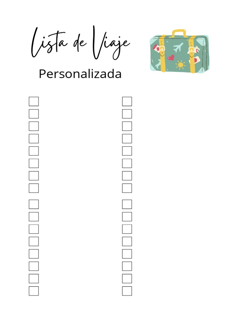 Lista De Viaje Beige Y Minimalista Pdf