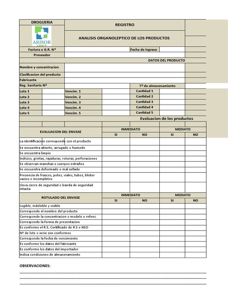 Analisis Organoleptico | PDF