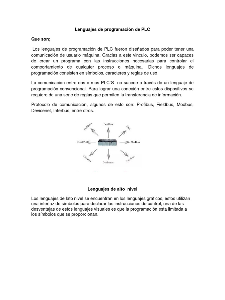 Lenguajes de Programación de PLC | PDF | Lenguaje de programación ...