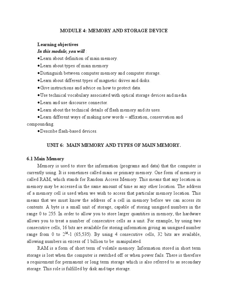Textbook U6 U7 | Download Free PDF | Computer Data Storage | Random Access Memory