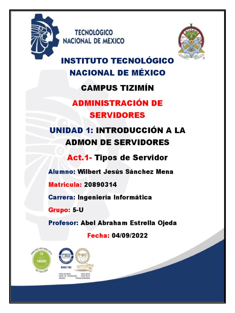 A1 - Tipos de Servidor - Sanchez-Wilbert | PDF | Mi sql | Servidor HTTP Apache