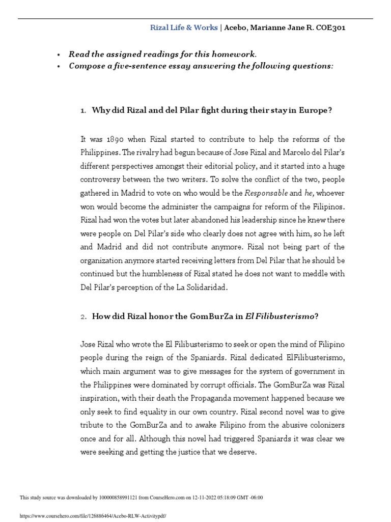 Acebo RLW Activity - pdf-1 | PDF | Philippines