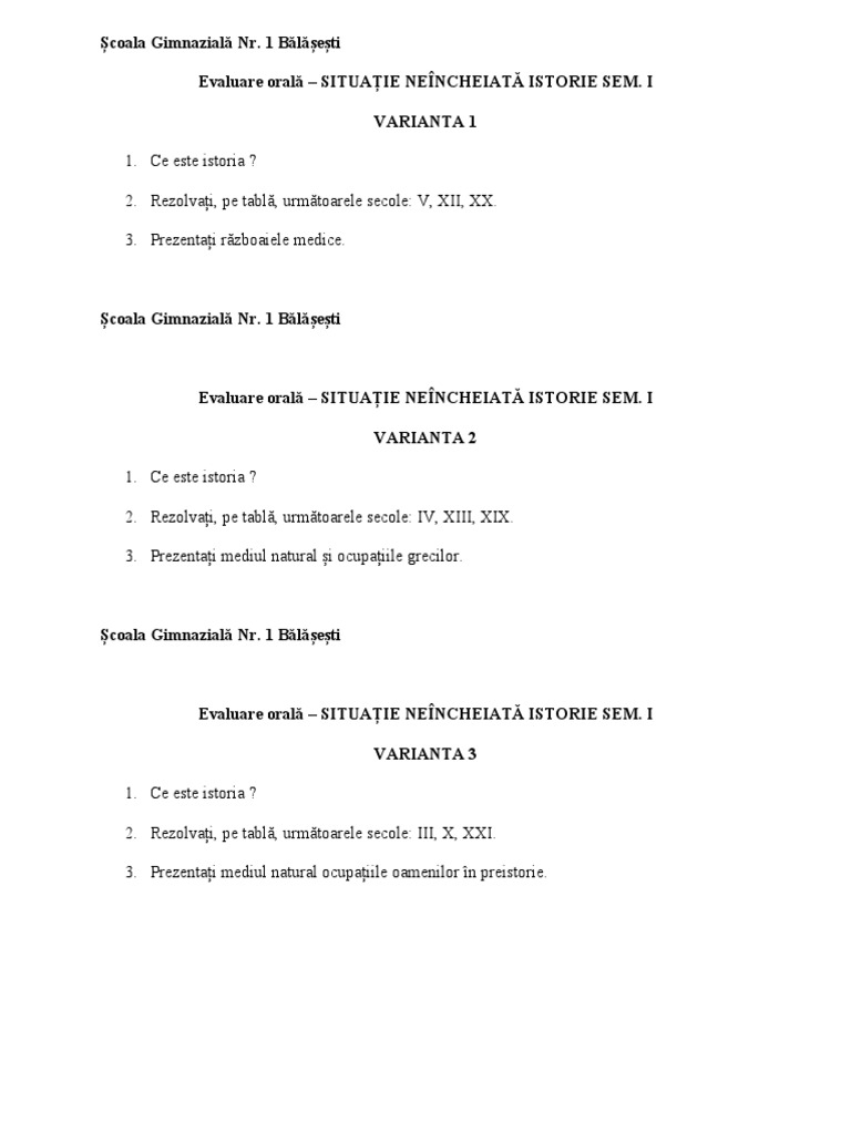 Situatie Neincheiata Istorie Oral | PDF