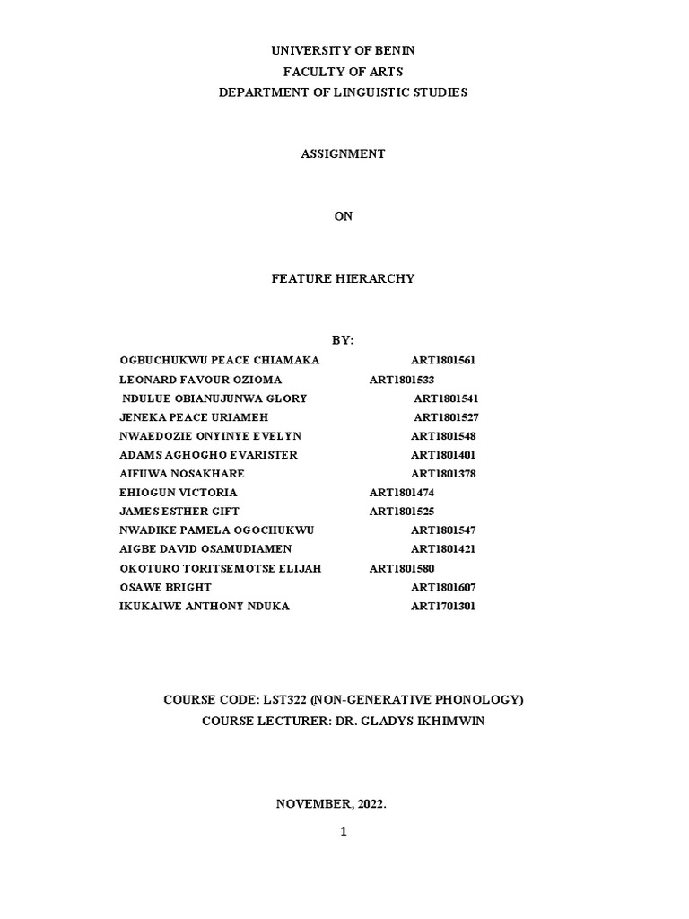 Feature Hierarchy | PDF | Consonant | Phonetics