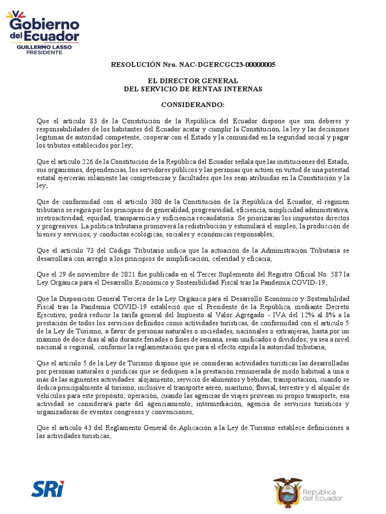 Nac Dgercgc23 00000005 | PDF | Impuestos | Turismo