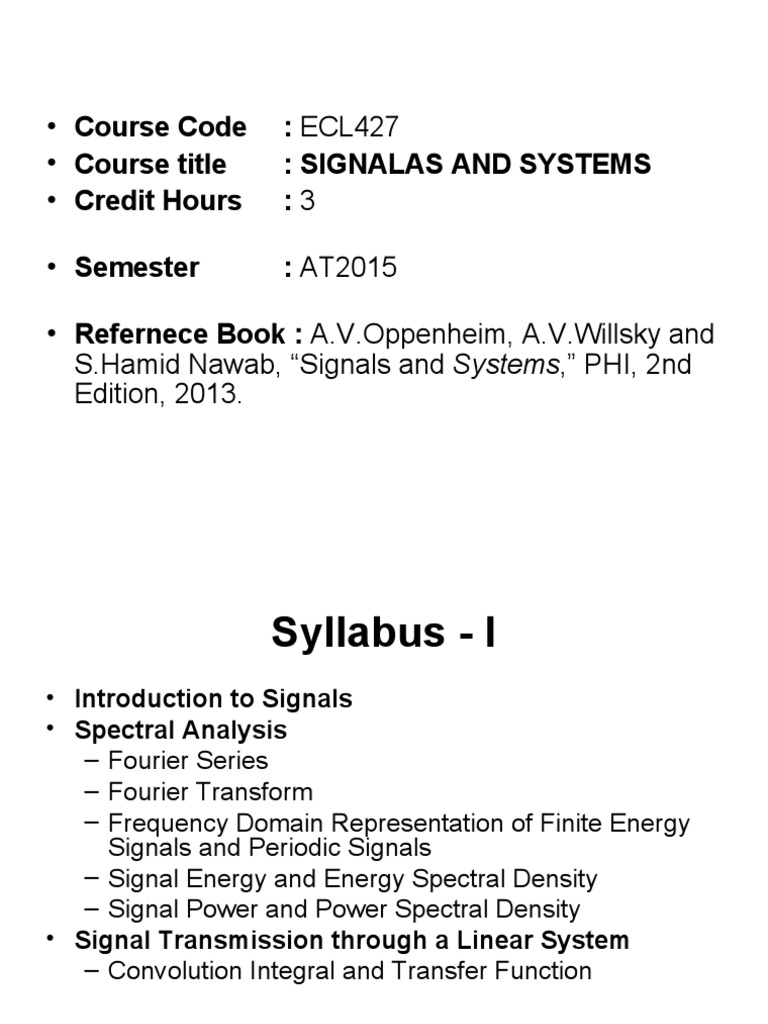 Unit-5 PPT Signal | PDF | Amplitude | Discrete Time And Continuous Time