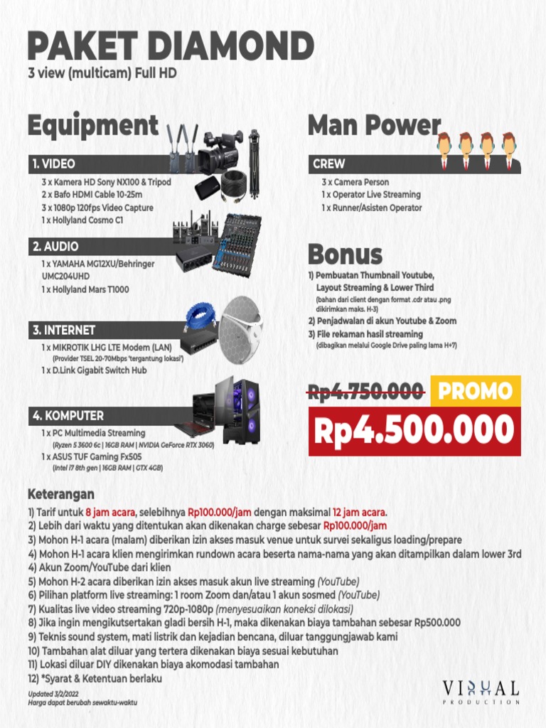 Paket Live Streaming dan Biaya 2024 | PDF | Komputer