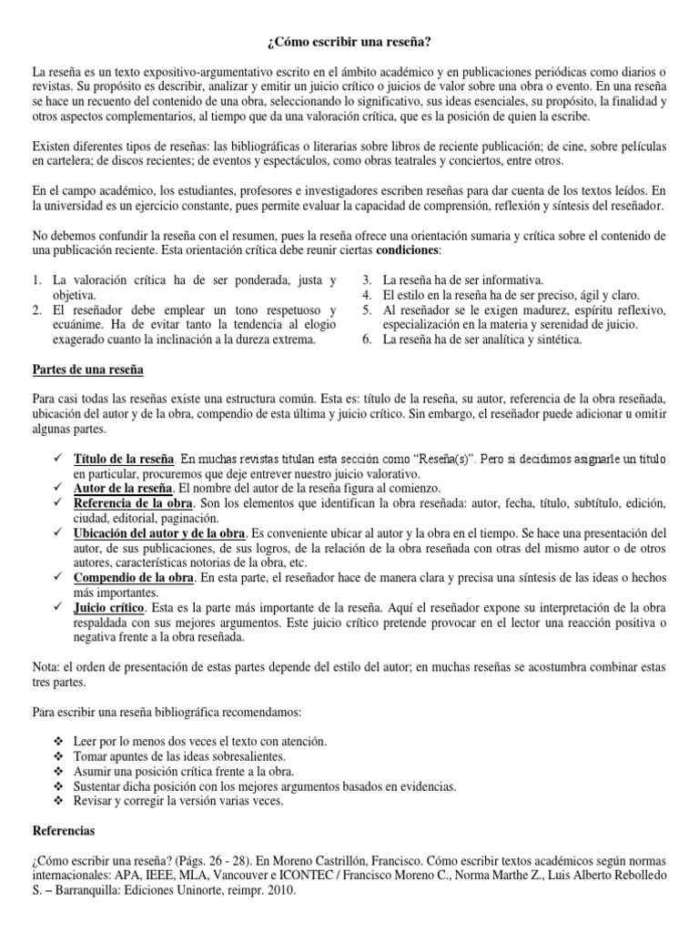 Cómo escribir una reseña (1) | PDF