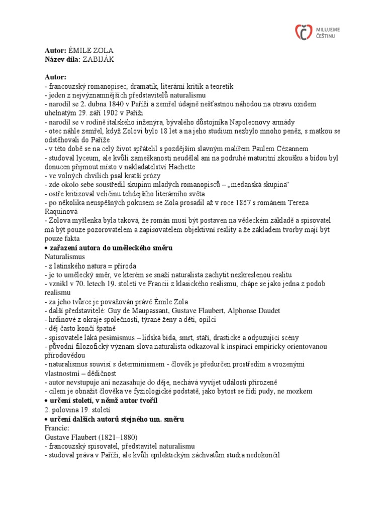 Emile Zola Zabijak | PDF