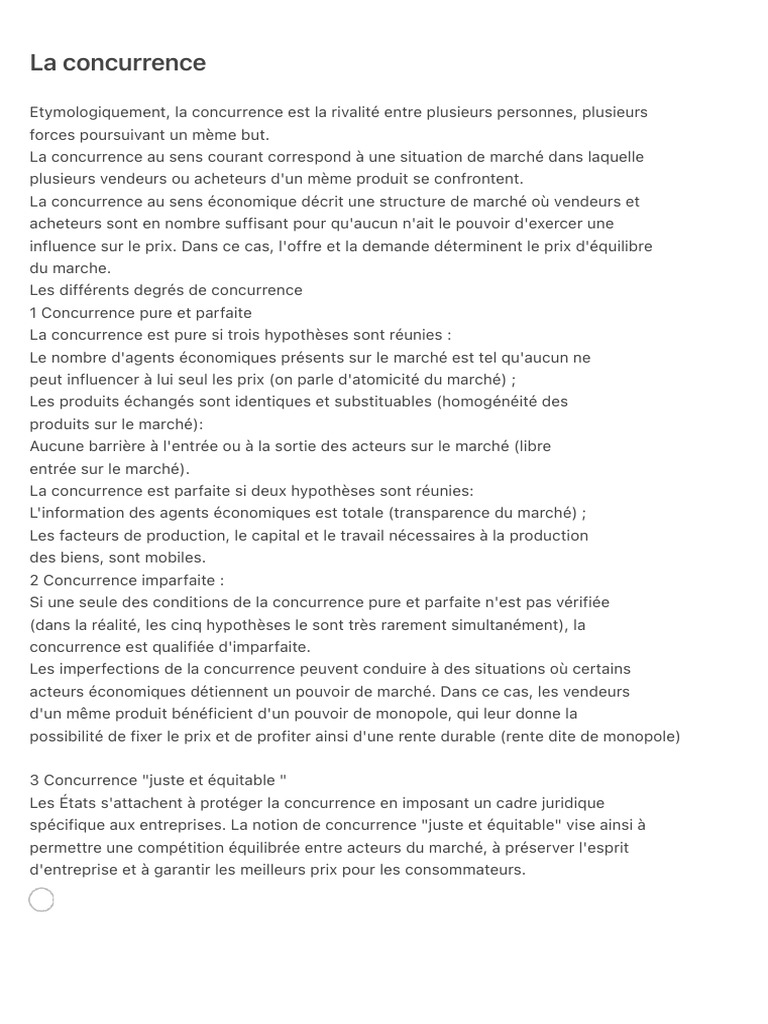 Comprendre la concurrence sur le marché | PDF | Finance et gestion ...
