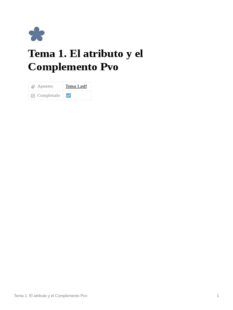 Tema 1. El Atributo y El CPvo | PDF | Verbo | Oración (Lingüística)